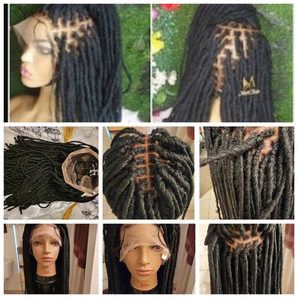 8 Inches Human Hair Sister Locks Frontal.0.2cm Front Lace Small Loc ...