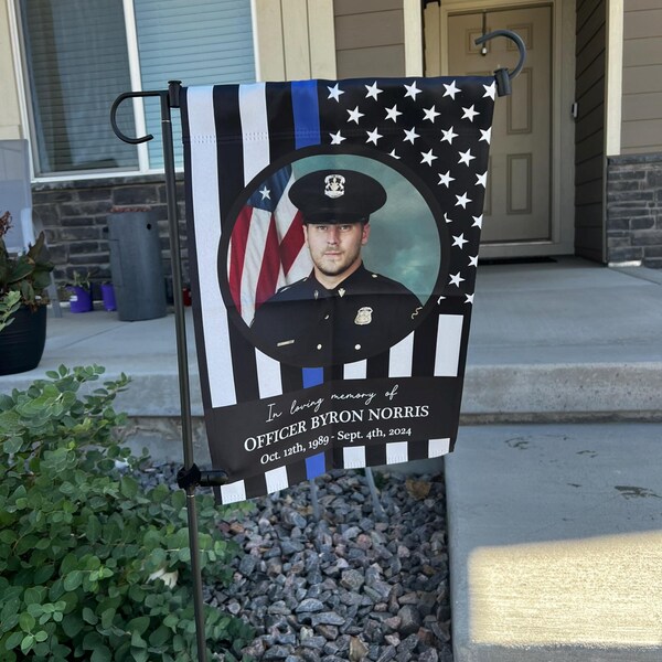 Police Memorial Garden Flag | Police Officer Yard Flag | Police ...