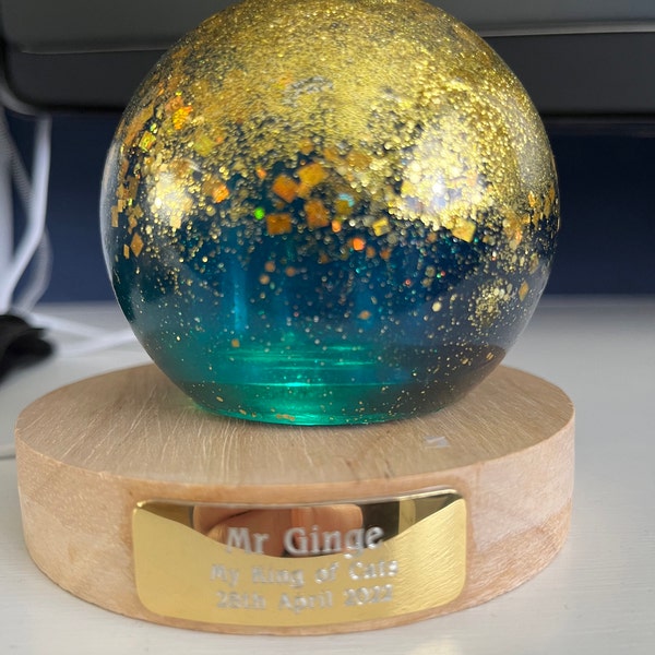 Reflections Effect Waterblue Sphere Cremation Urn, Memorial Ashes ...