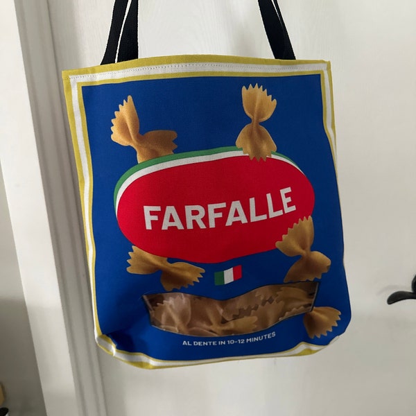 Italian Farfalle Pasta Box Tote Bag - A Unique & Stylish Accessory for ...