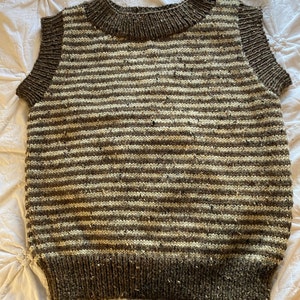 Knitting Pattern V-neck Vest, Easy to Knit, Beginner Friendly Tutorial ...
