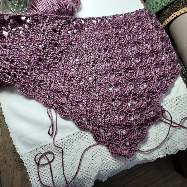 Crochet Elegant Triangle Shawl Written Pattern | Sirin's Crochet ...