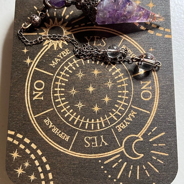 Pendulum and Board Dowsing Kit With Pendulum Holder Box, Divination Set ...