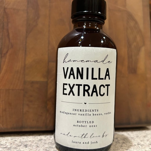 Homemade Vanilla Extract Label Template - Printable Gift Sticker ...