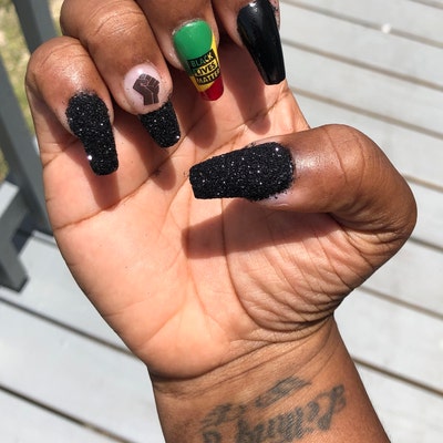 SYMBOL Nail Decals black Lives Matter BLM Fist Protest Nail Art Set99 ...