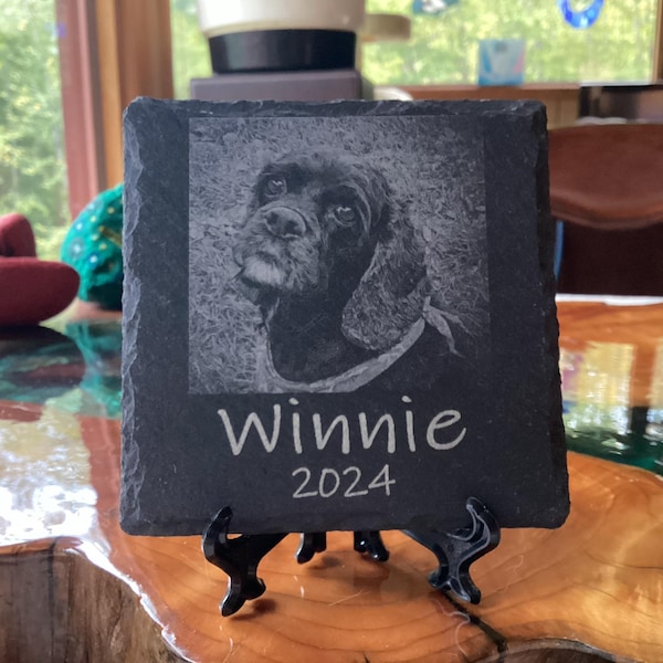 Personalized Slate Custom Memorial Photo Keepsake Engraved Tribute ...