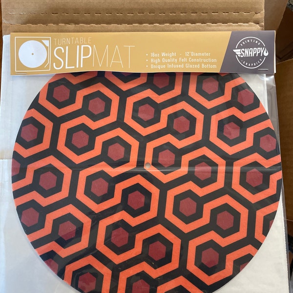 Overlook Hotel Pattern Turntable Slipmat - 12" LP Record Player, DJ Slipmat- 16oz Felt W/ Glazed ...