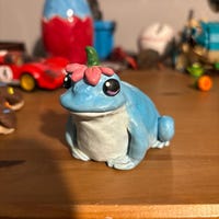 Handmade Polymer Clay Green Small Tiny Toad Figurine Personalized Gift ...