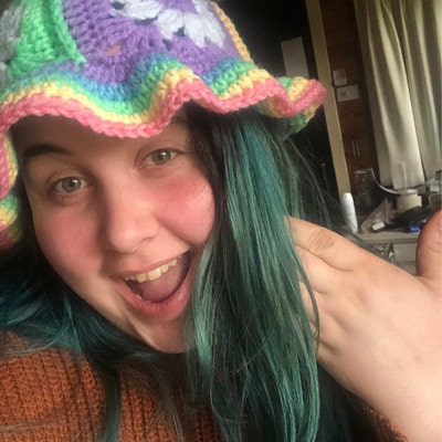 Pastel Rainbow Daisy Bucket Hat Crochet Bucket Bonnet Flower Hat ...