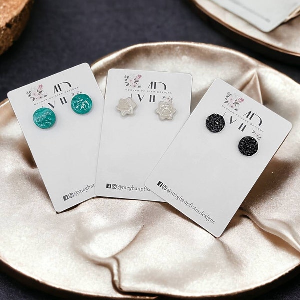 Earring Cards Customized With Your Logo and Text Personalized Custom - Etsy