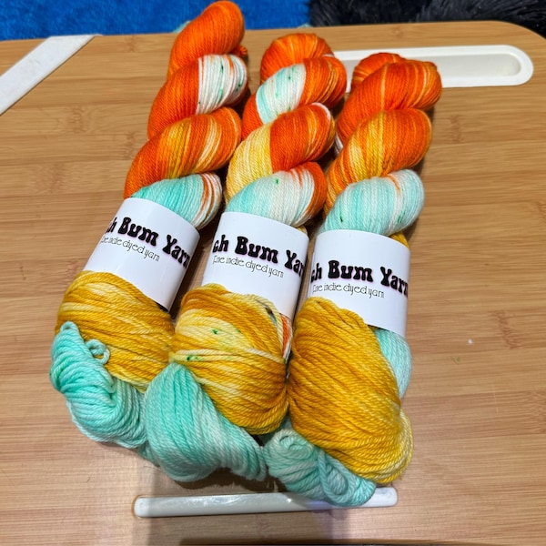 Yarn, Sicilian Orange, PRE-ORDER, Orange and Blue Yarn, Sw Merino ...