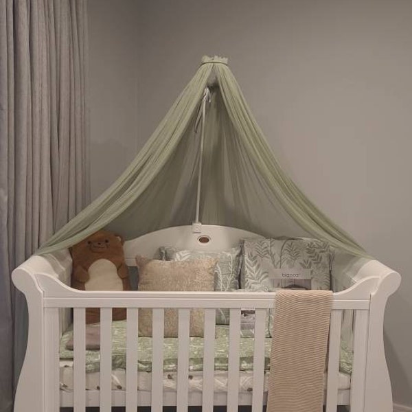 Bed Tulle Canopy for Nursery With Stand, Kids Hanging Baldachin, Crib ...