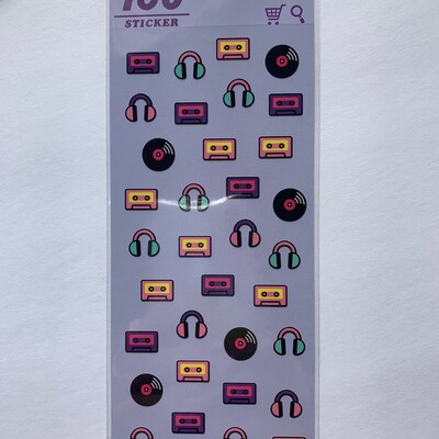 Kawaii Sticker Sheet: Choa Choa Korean Mart Mini Sticker Retro Music ...