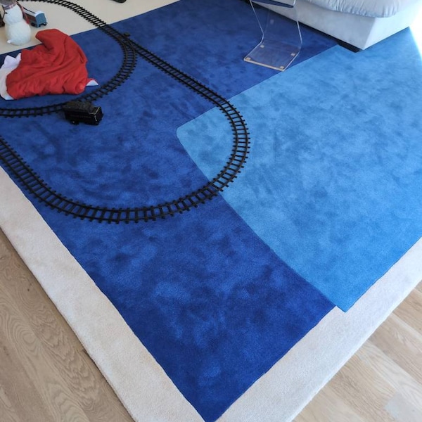 Modern Handmade 12x18 Fine Ivory Curve Embossed Cut Tufted Area Rug for ...