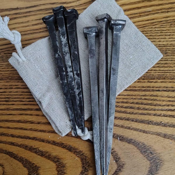 Square Hand Forged Iron Nails Different Sizes, Black Iron - Etsy