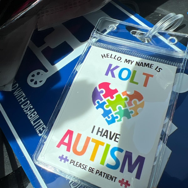 Autism Card | I Am Autistic | Autism Medical ID Tag | Saftey Tag ...