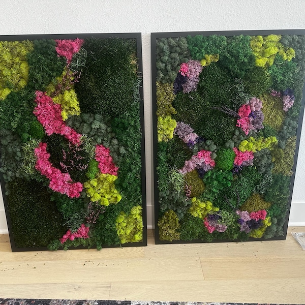 Moss Wall Art | Preserved Moss Art Framed | Moss Wall Decor | Moss Wall ...