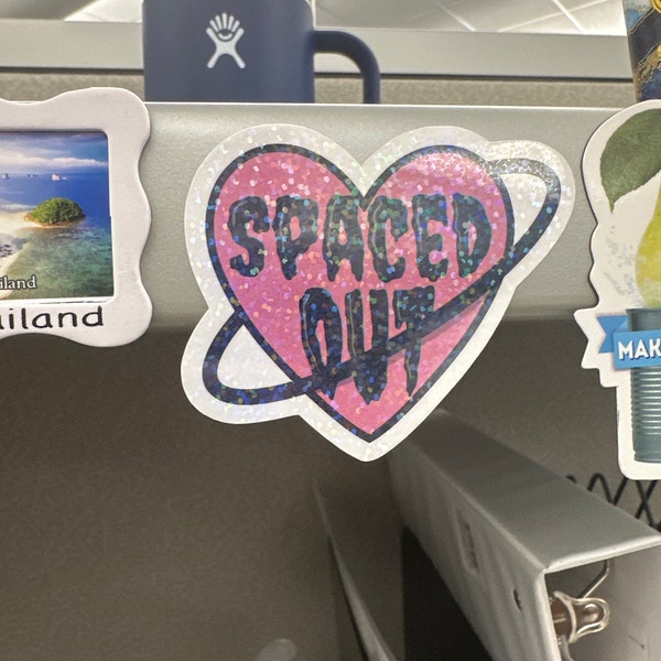 Glitter Spaced Out Sticker, Spaced Out Sticker, Space Sticker, Heart ...