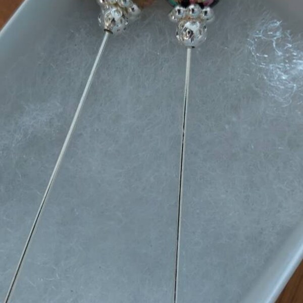 Gold Finished or Silver Plated 3 Inch Stick Pins Shades of Blue Pin ...