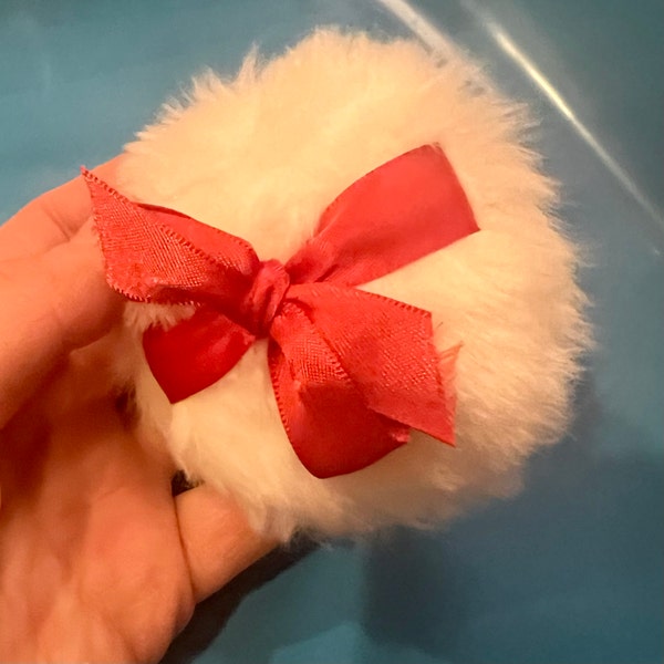 Luxurious Body Powder Puff, 4 Inches With Peach Ribbon Handle and Bow ...
