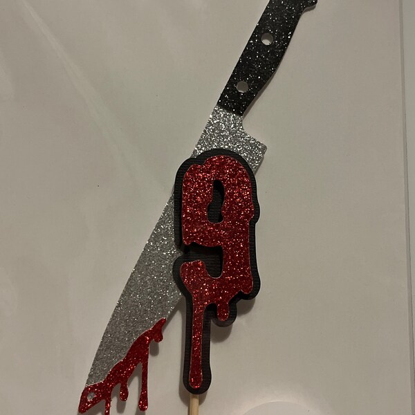 Horror Knife Cake Topper/horror Cake Topper/halloween Happy Birthday ...