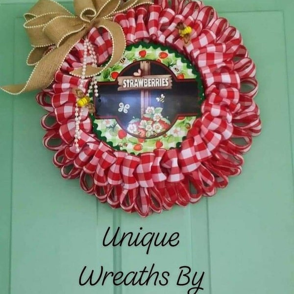 8" Round Strawberry Sign, Wreath Signs, Personalize It by Pam, Door ...