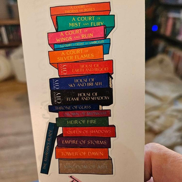 SJM Universe Book Stack Vinyl Sticker, Water Bottle Laptop Kindle Decal ...