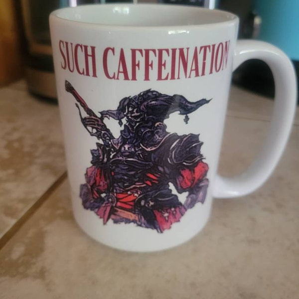 FFXIV Coffee Mug Gaius "such Caffeination", FF14 Mug Gaius Meme Coffee ...