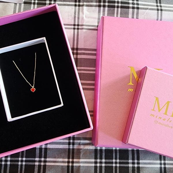 14k Solid Gold Preppy Heart Necklace, Minimalist Heart Necklace ...