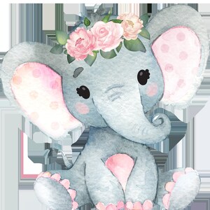 Elephant SVG Set, 4 Boy Elephants With Blue Ears, Polka Dot, Cute ...