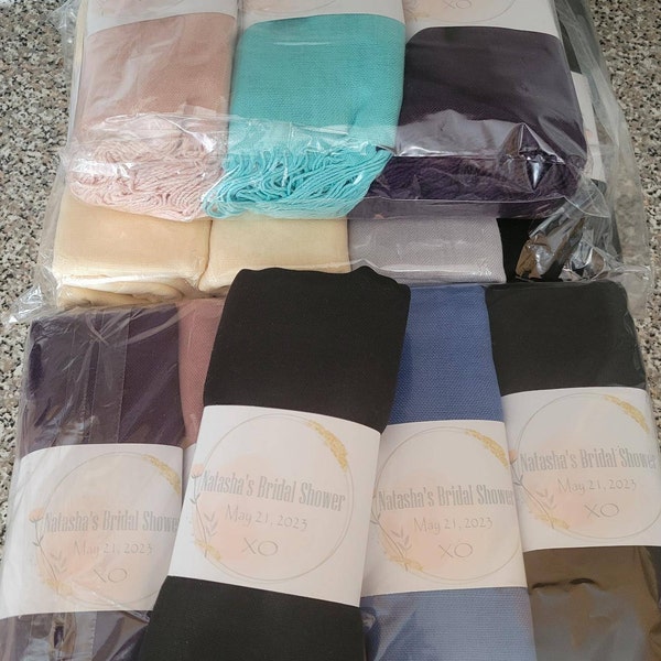 Personalized Pashmina Shawl, Bridesmaid Wedding Favor, Viscose Cotton ...