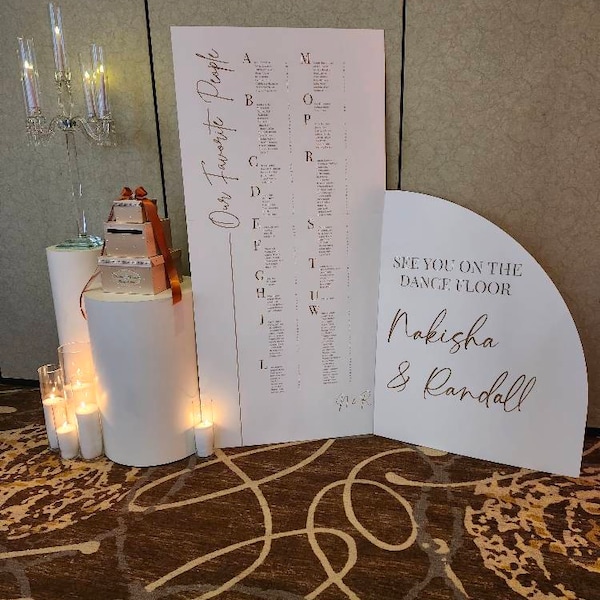 Wedding Seating Chart and Welcome Sign Large Custom Signs Self-standing ...