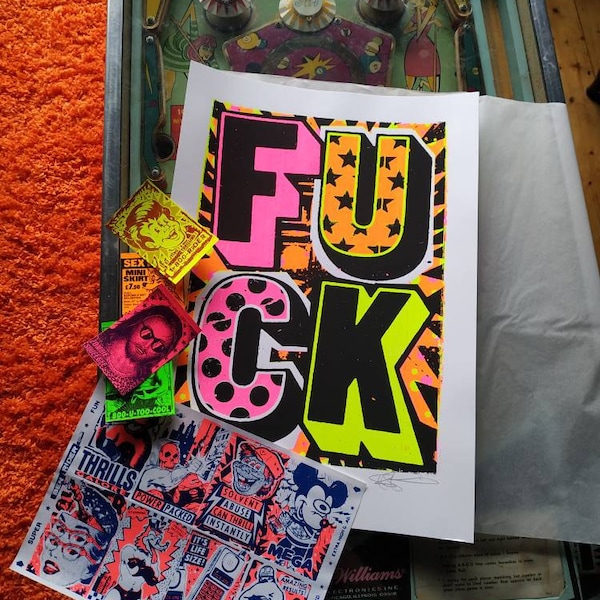 Fantastic & Astounding Gold Leaf, One of a Kind, Screenprint, Hand Made ...