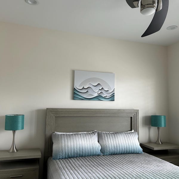 Ocean Waves Wall Art - Open Backed Stretched Canvas Print, Matte Canvas ...