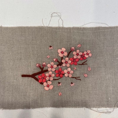 Cherry Blossom Hand Embroidery Pattern, Botanical Craft Project ...