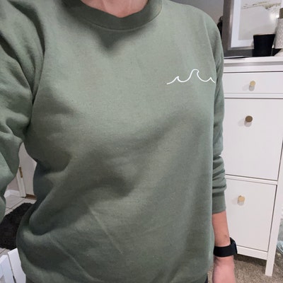 Ocean Wave Sweatshirt, Wave Sweater, Beach Sweatshirt, Simple Wave ...