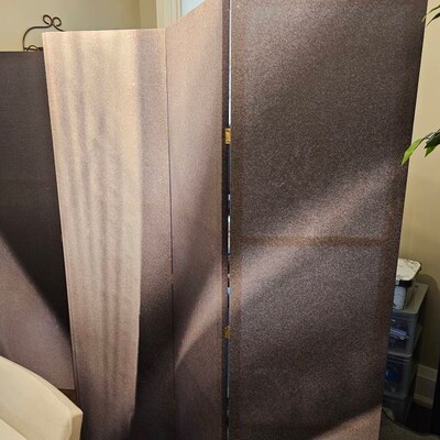 Imitation Wood Screen Print Canvas Room Divider Abstract Art Décor Free ...