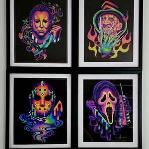 Ghost Mask Art Print / Horror Art Print / Trippy Art Print / Spooky ...