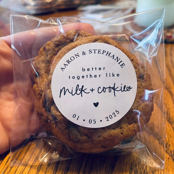 Better Together Like Milk and Cookies Personalized Stickers || Wedding ...