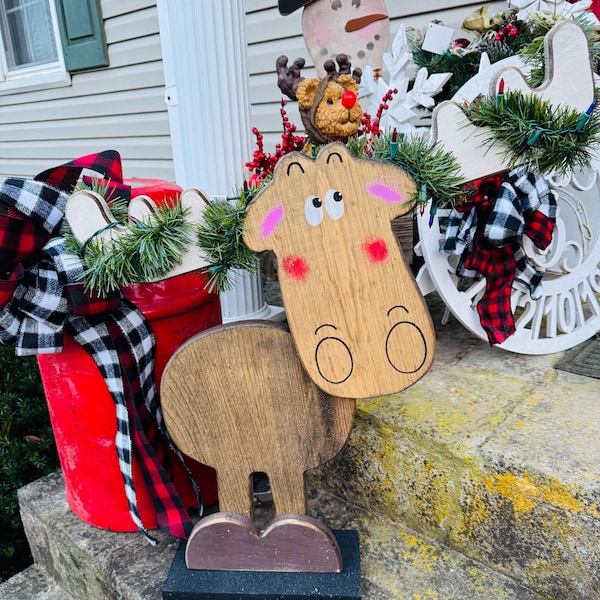 Wooden Christmas Moose - Etsy