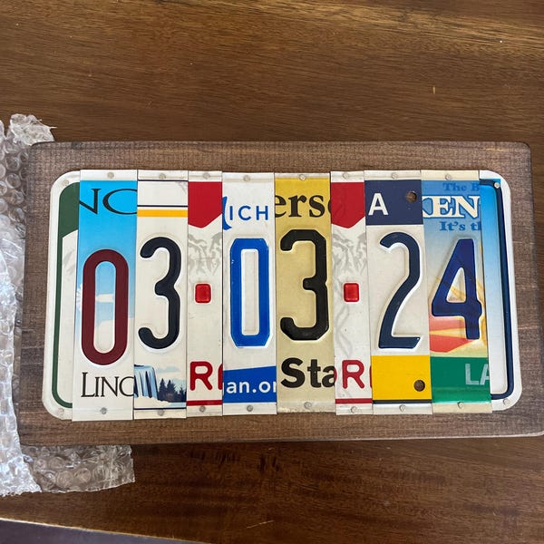 License Plate Signs - Anniversary Date - 10th Anniversary Tin Gift ...