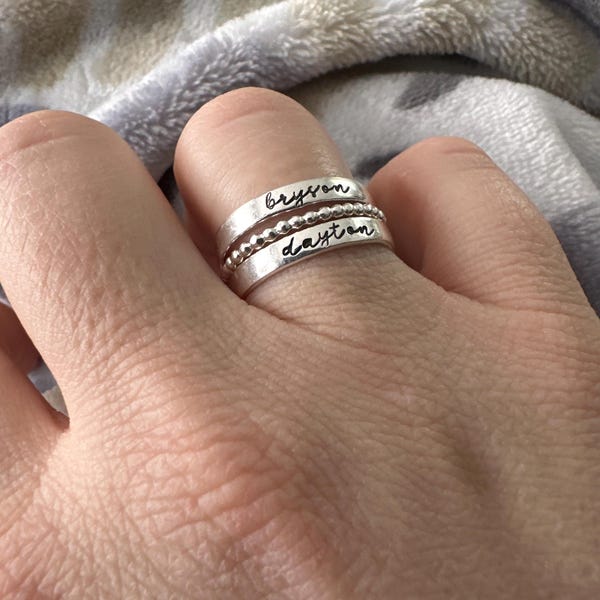 Script Name Ring, Sterling Silver Personalized Rings, Personalized ...