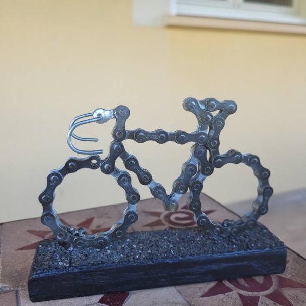 Upcycled Bike Chain 3D Bike Sculpture - Etsy