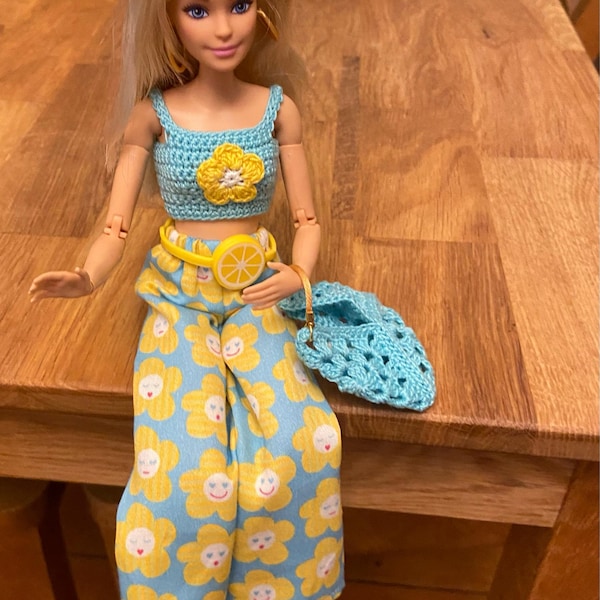 Handmade Outfit for 11.5 Inch Fashion Doll, Elasticated Pants With ...