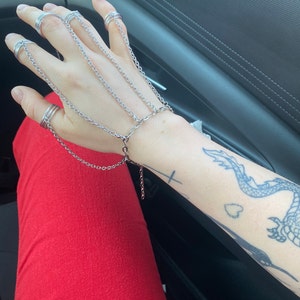 Handmade Five Finger Chain Rings Adjustable Cross Chain - Etsy