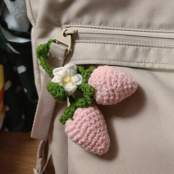 Crochet Strawberry Bag Tags: Sweet and Stylish - Etsy