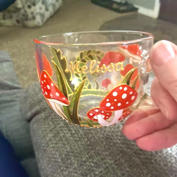 Handmade Toadstool Mug: Personalized Mushroom Tea Cup, Mycologist Gift ...