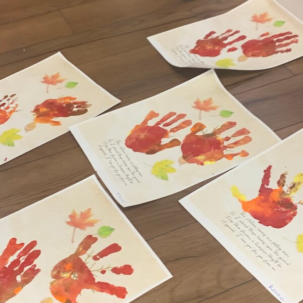 Autumn Fall Poem / Handprint Art / Leaves Leafs Season / Thanksgiving ...