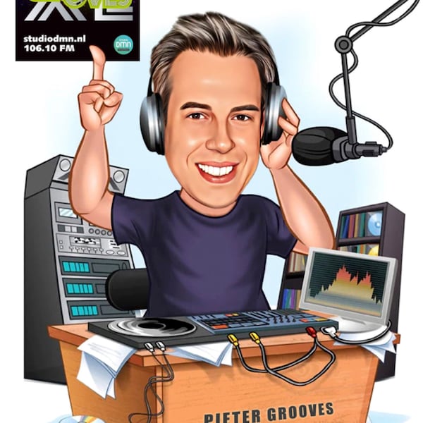 Custom DJ Portrait Gift: Radio Host Caricature (digital Download) - Etsy