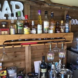 75cm Floating Home Bar/ Wine or Spirit Rack Reclaimed Wood Curved Front ...